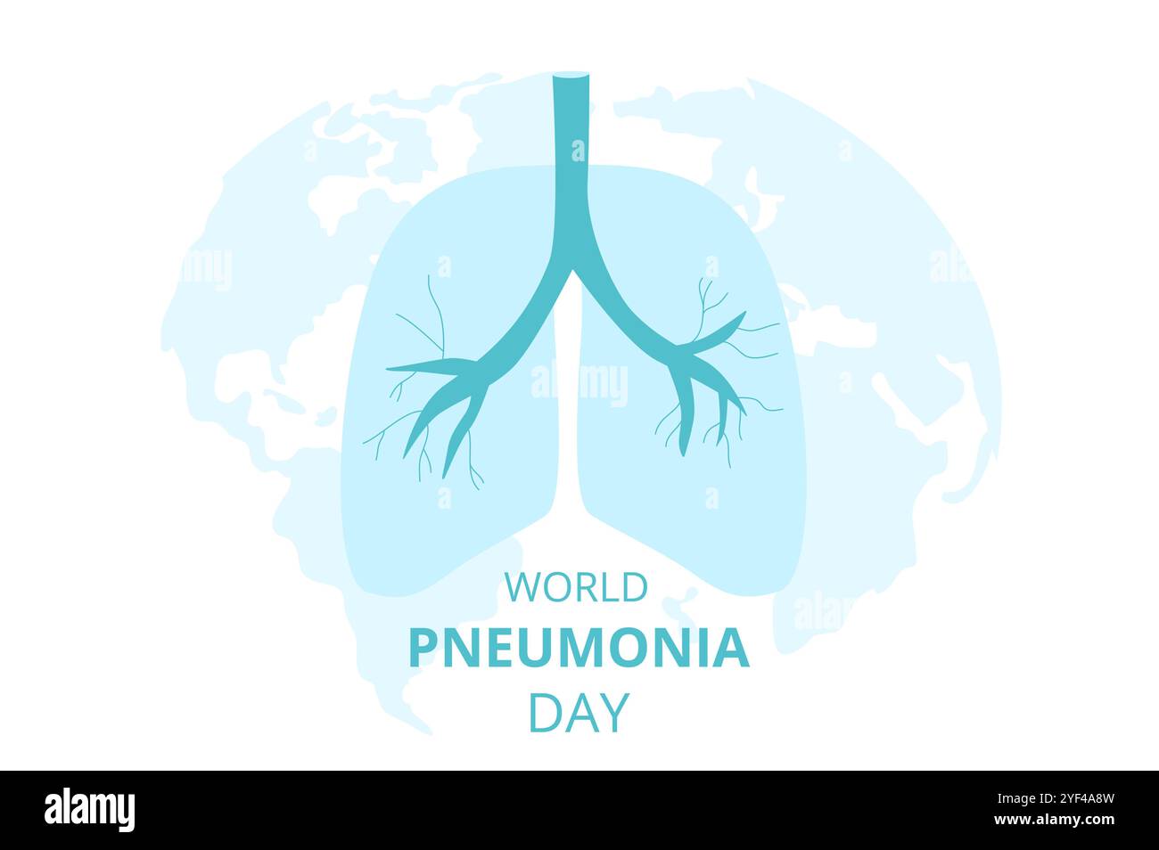 Promoting World Pneumonia Day emblem. Lungs and world map background ...