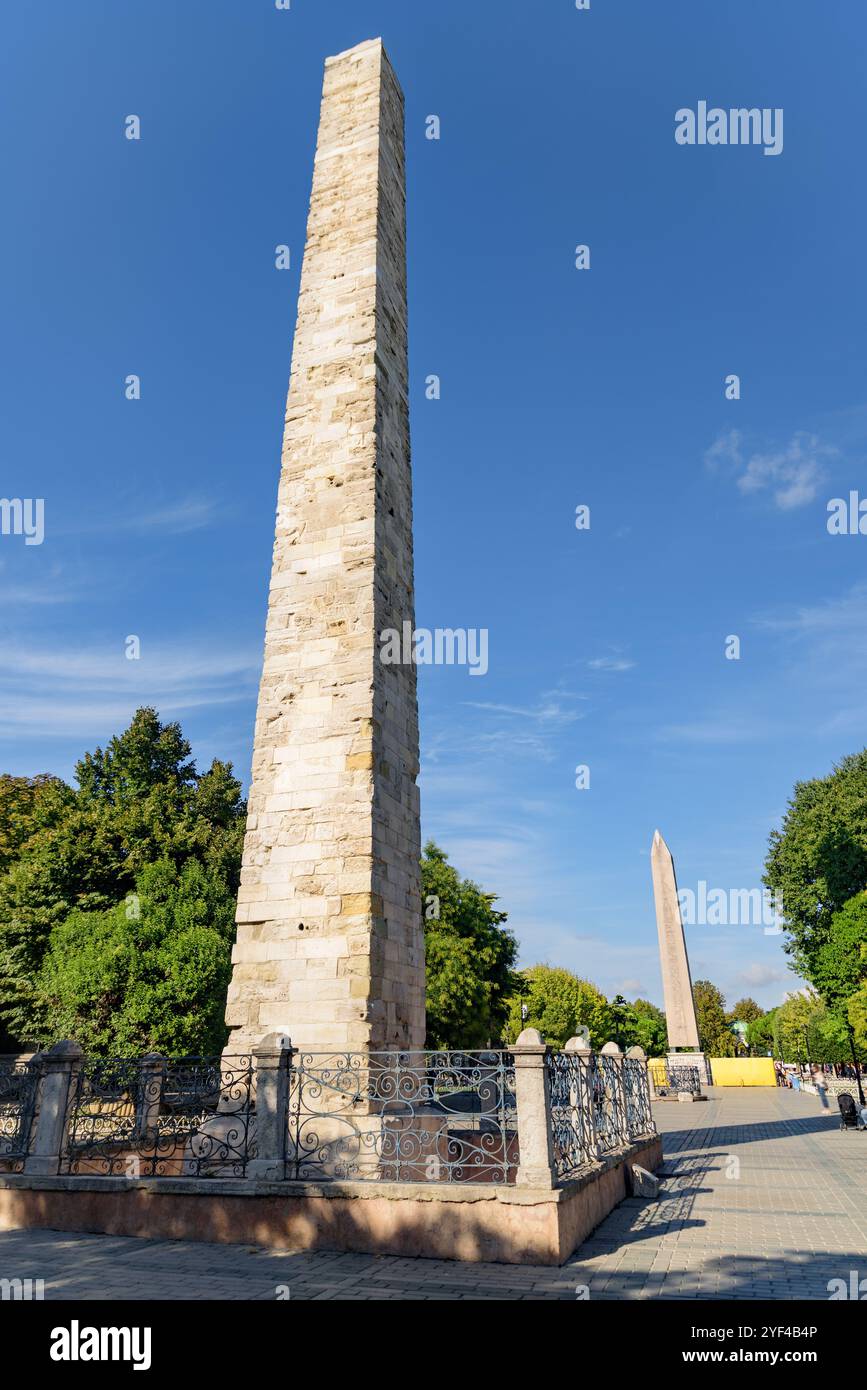 The Walled Obelisk and the Obelisk of Theodosius in Istanbul Stock ...
