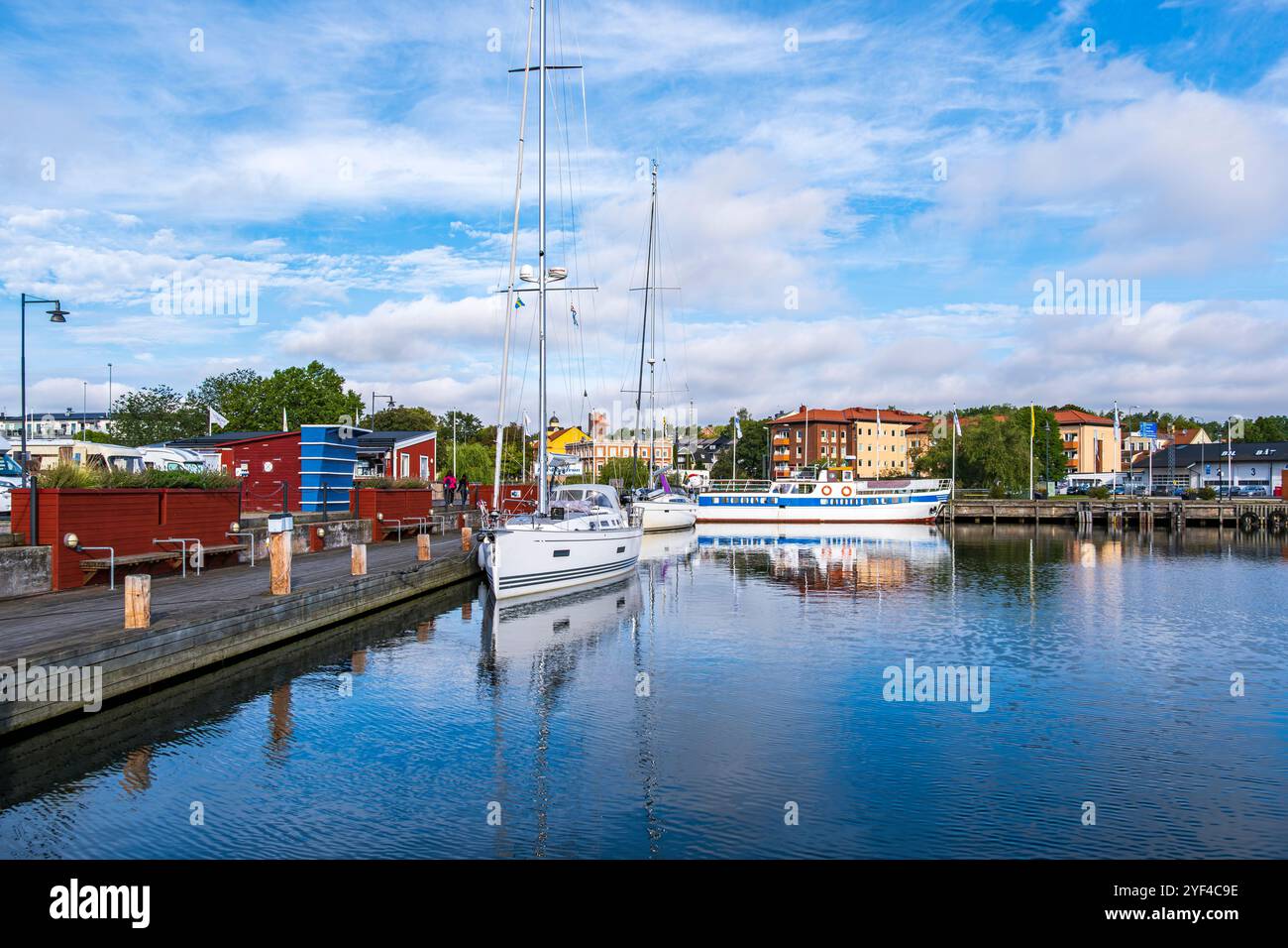 View and scenery of the harbour of Oskarshamn, Kalmar län, Sweden, for editorial use only Stock ...