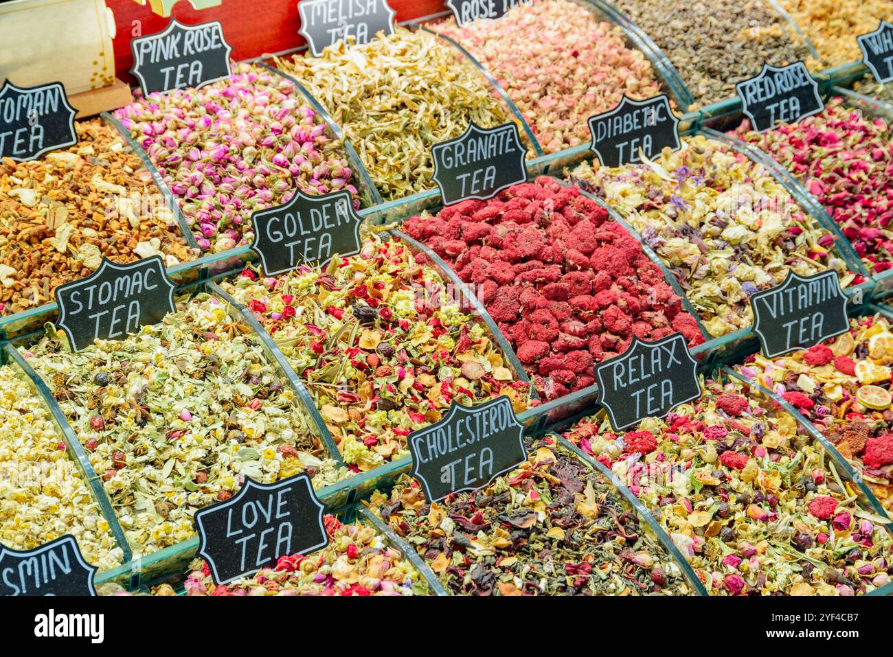 Tea mixtures and dried flower buds Stock Photo - Alamy