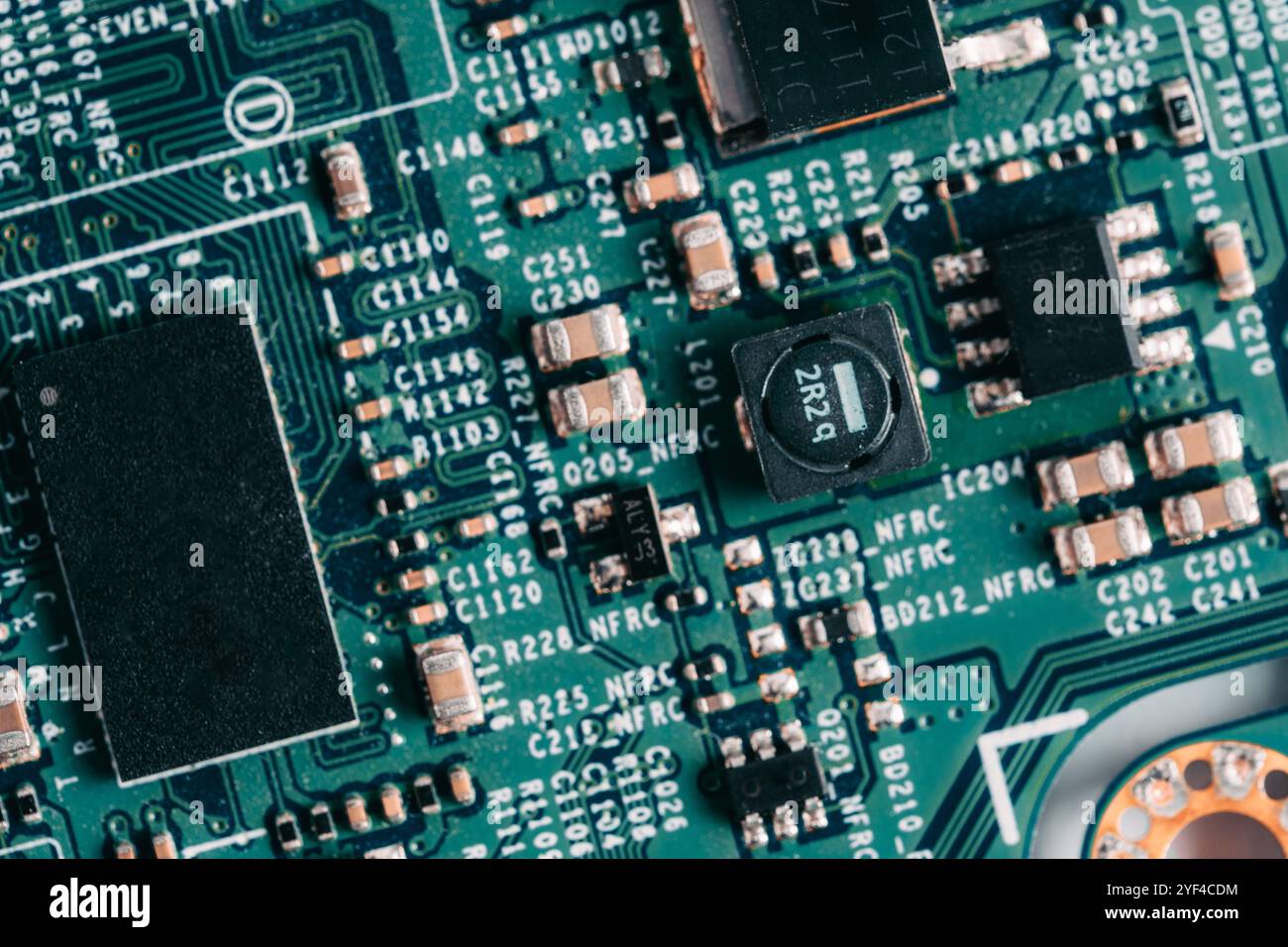 Electronic circuit board closeup. Electronic hardware technology ...