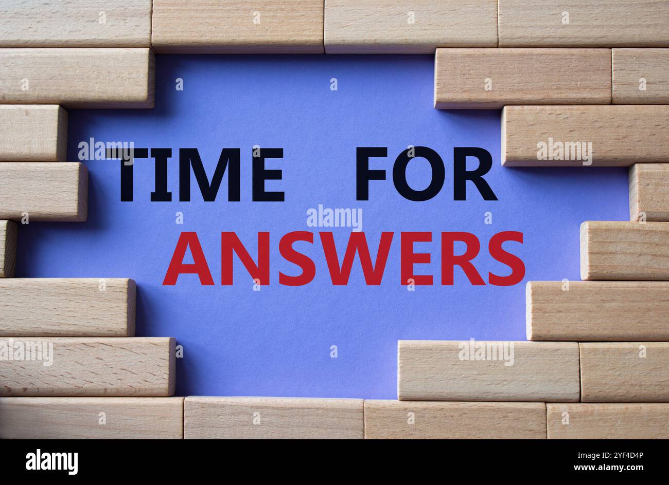 Time for Answers symbol. Concept words Time for Answers on wooden ...