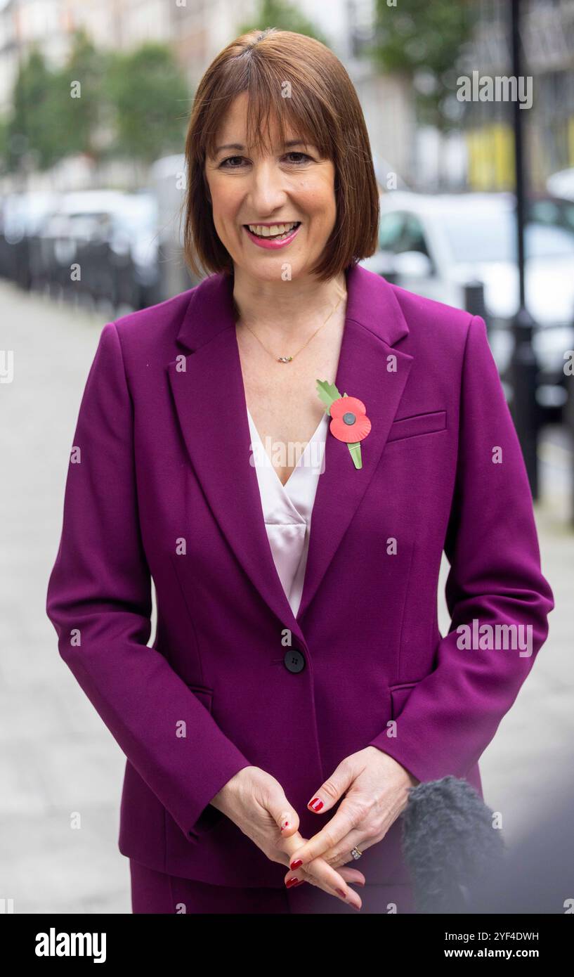 London, UK. 3rd Nov, 2024. Chancellor, Rachel Reeves, at the BBC for ...