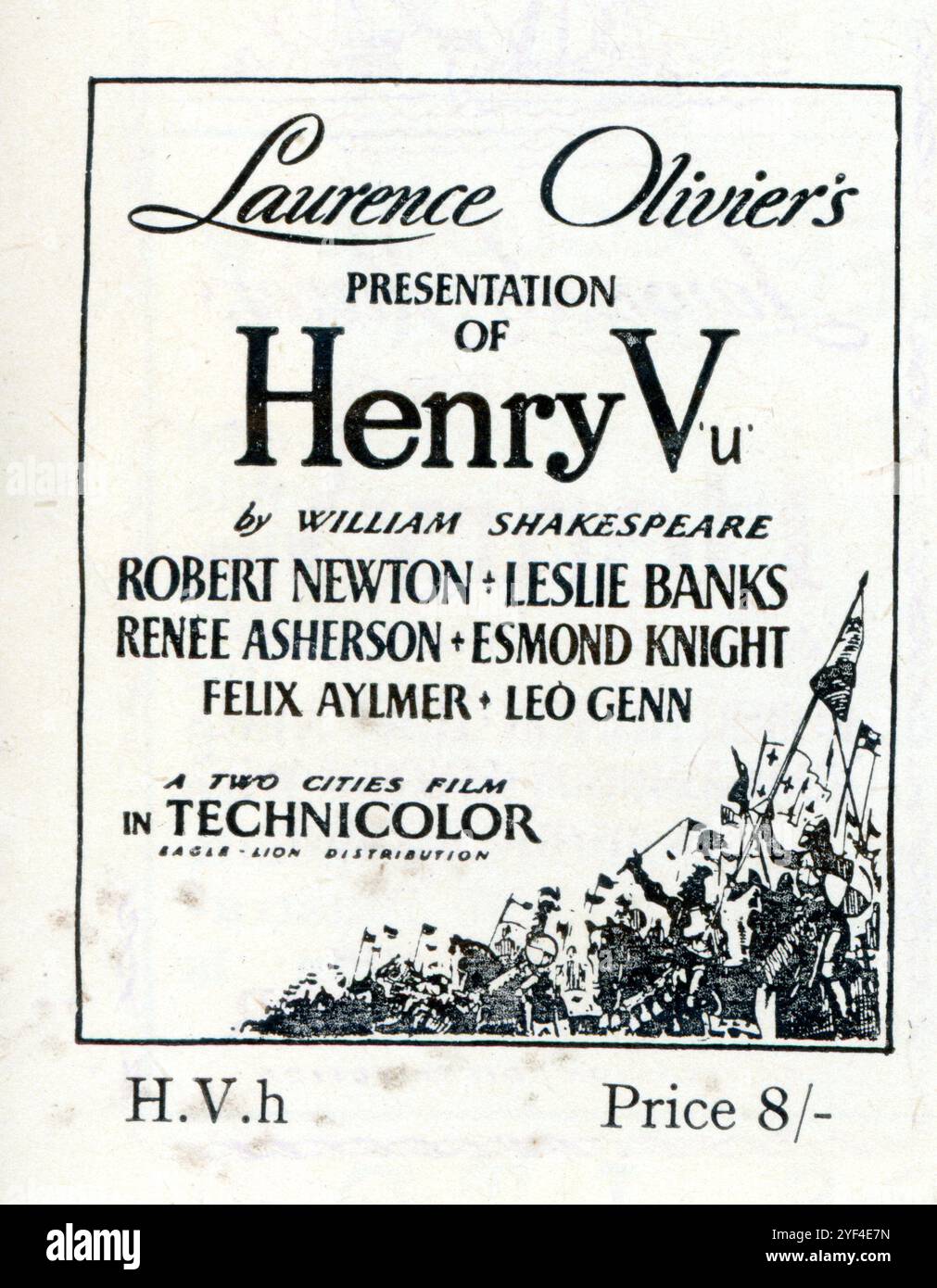 Ad Block for LAURENCE OLIVIER as HENRY V 1944 director LAURENCE OLIVIER ...