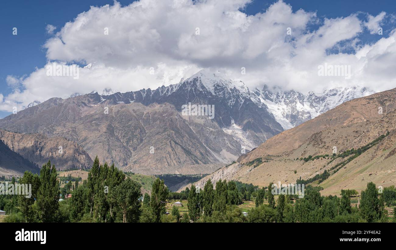 Scenic landscape view of Tarishing valley with Nanga Parbat massif in ...