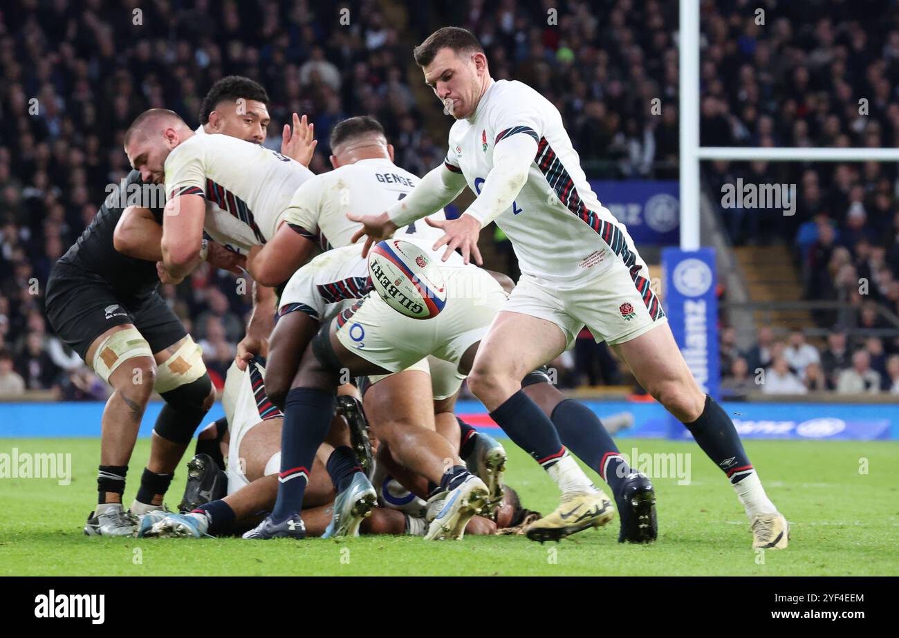 London, UK. 02nd Nov, 2024. England's Ben Spencer(Bath Rugby) in action ...