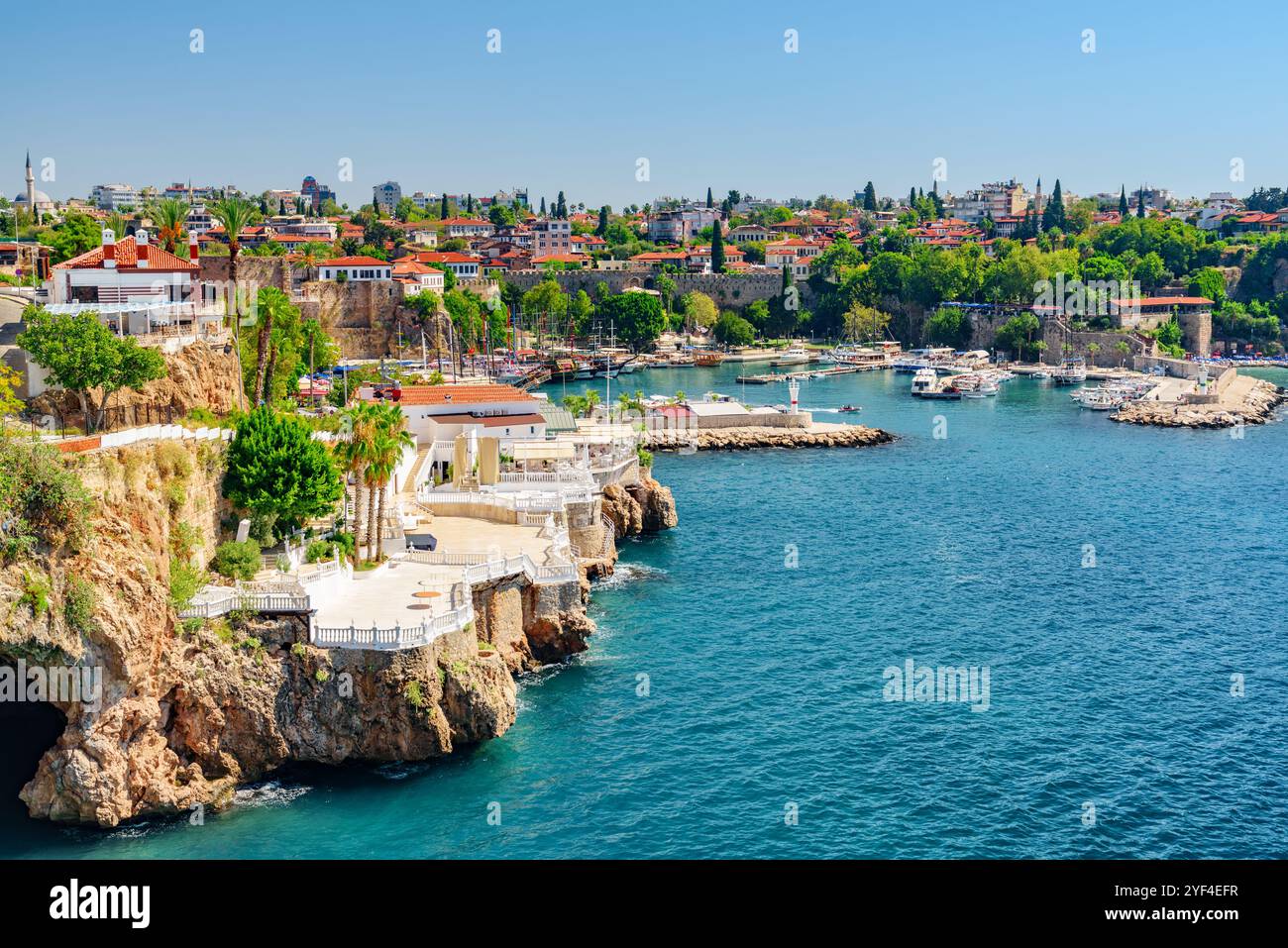 View of the Ottoman Houses and Old Antalya Marina Stock Photo - Alamy