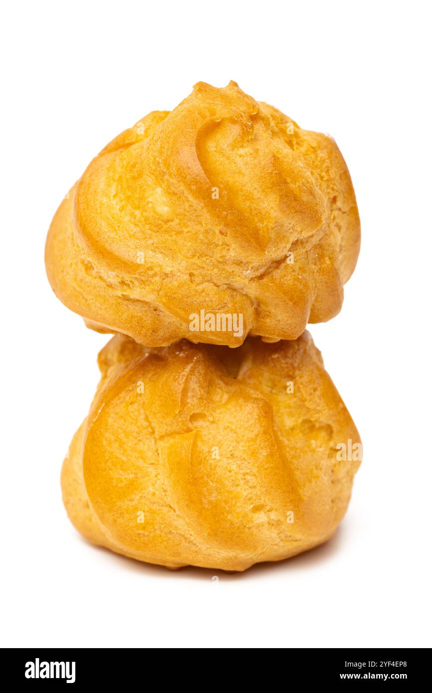 round eclairs on a white background Stock Photo - Alamy