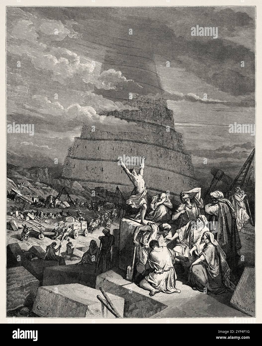 The construction of the Tower of Babel (Genesis 11:1–9) Old Testament ...