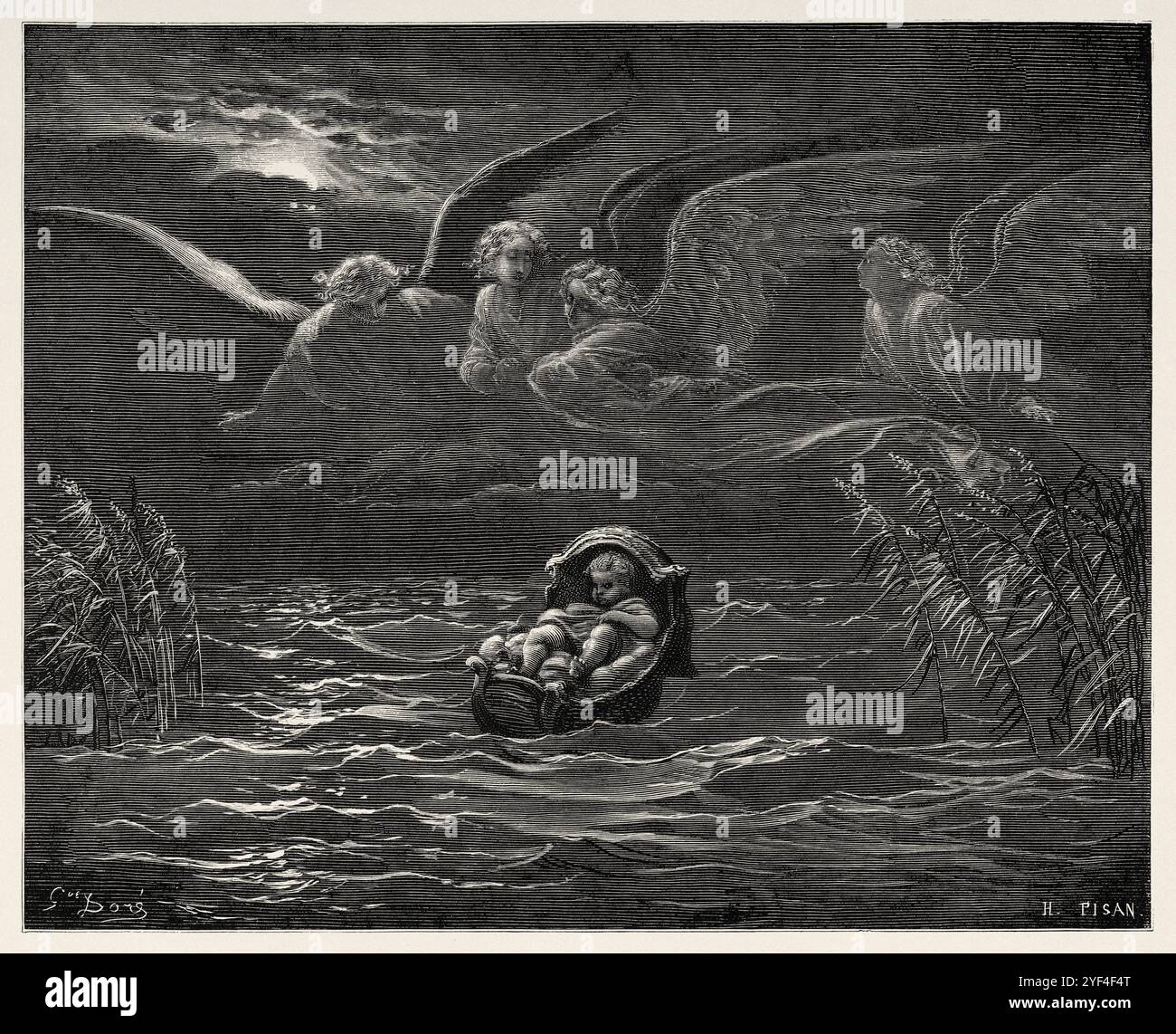 As a baby, Moses was placed in a basket and set adrift amid the reeds ...