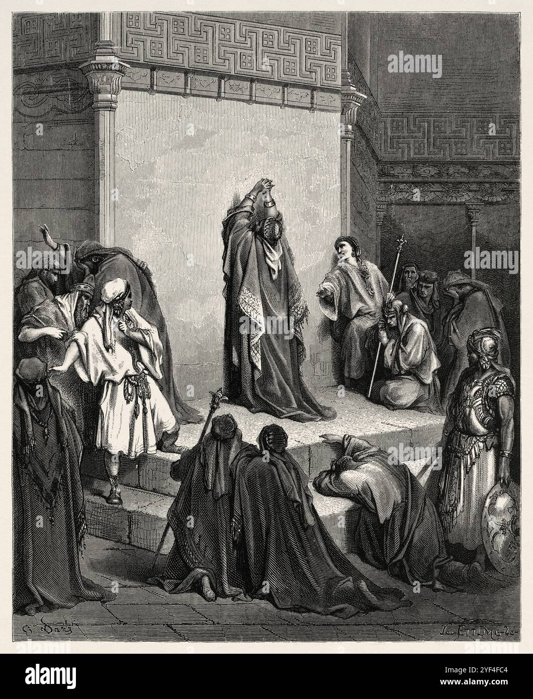 King David mourning the death of his son Absalom. Old Testament ...