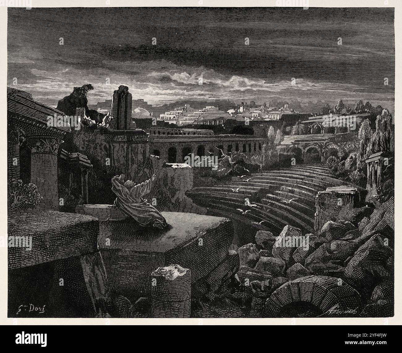 Isaiah sees Babylon destroyed in a dream. Old Testament. Antique bible ...