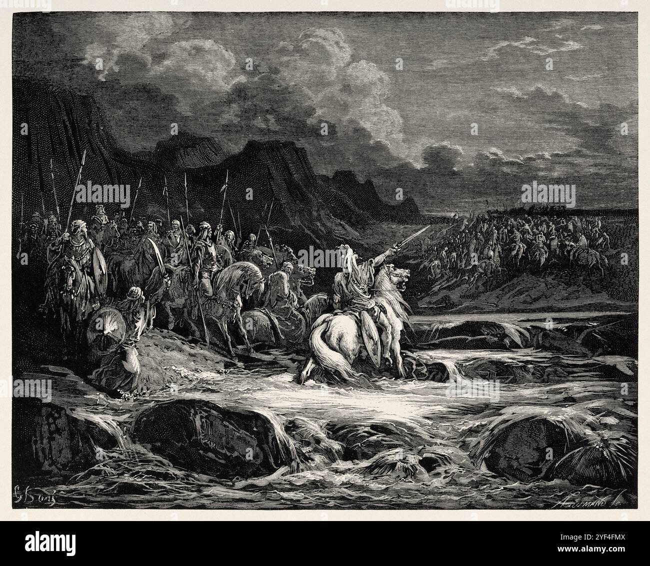 Judas pursues Timotheos. Judas Maccabaeus leading Jewish army into ...