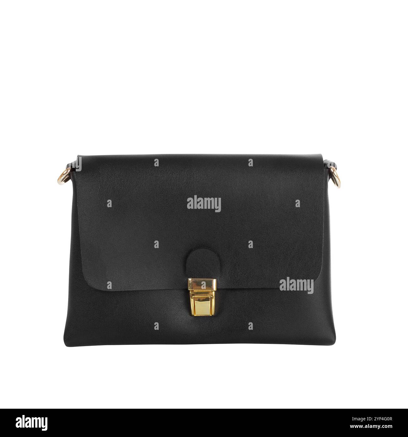 Front view of black Woman clutch bag isolated on white background Stock ...
