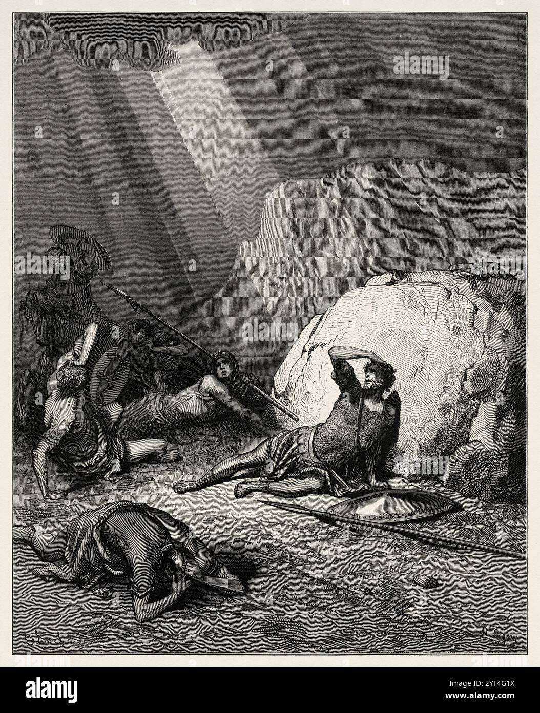 Conversion of St Paul on the road to Damascus. New Testament. Antique ...