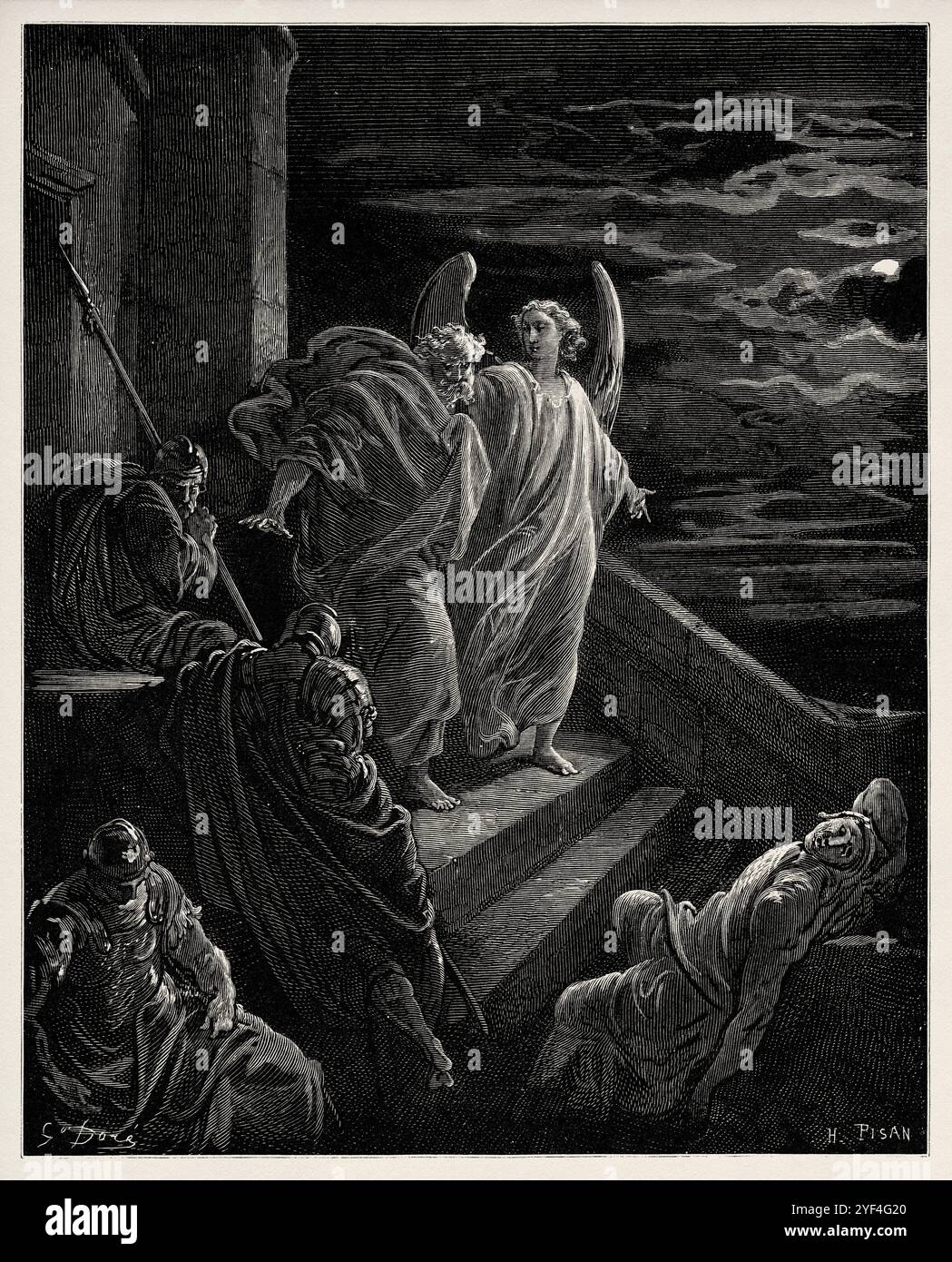 The liberation of Saint Peter from Herod's prison by an angel. New ...