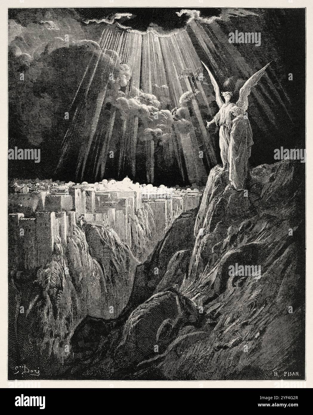 The angel shows Jerusalem to St. John. Revelation St. John the Evangelist. The Vision of the ...