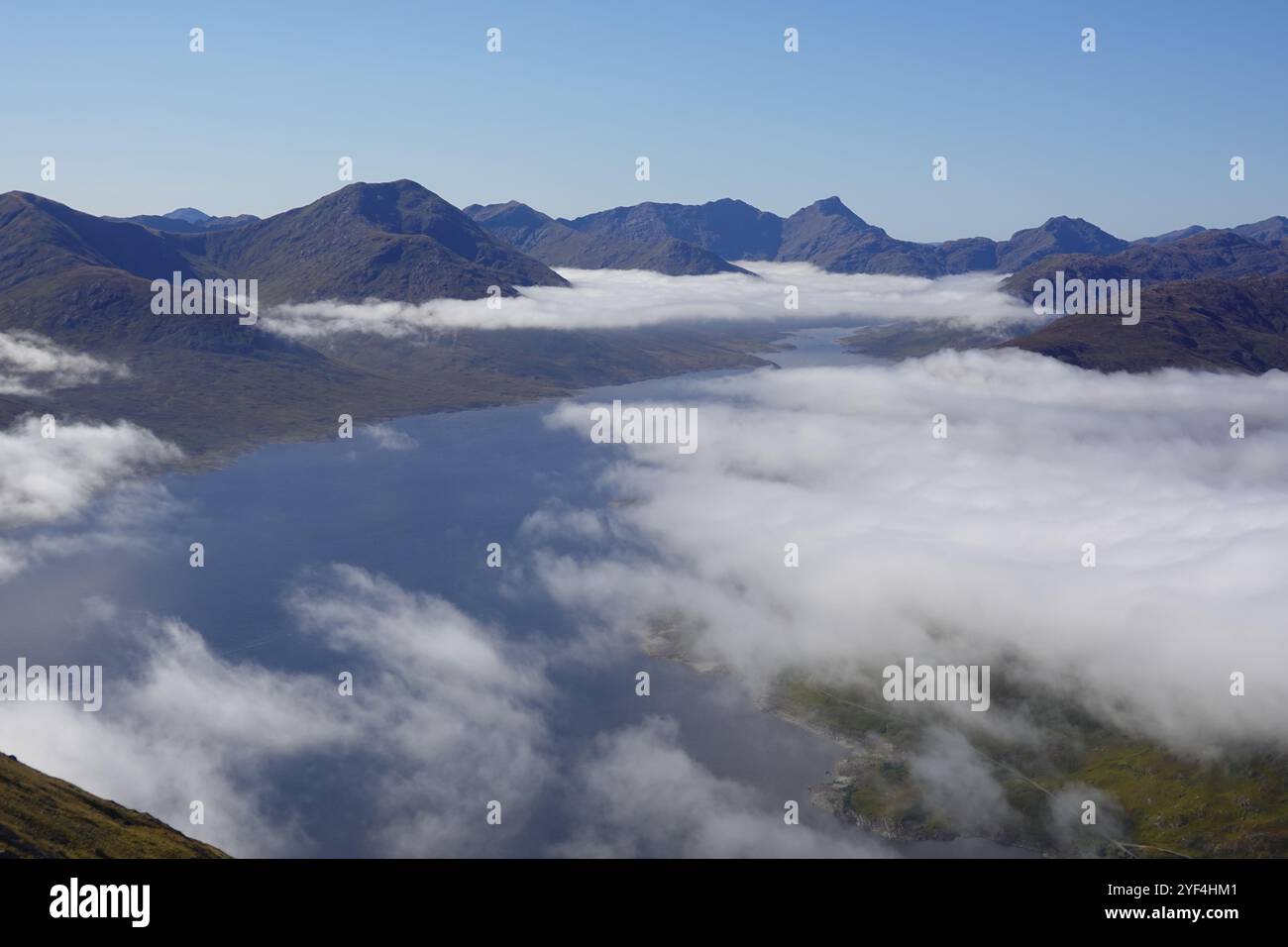 Thermal inversion across Loch Quoich from Munro mountain Gleouraich ...