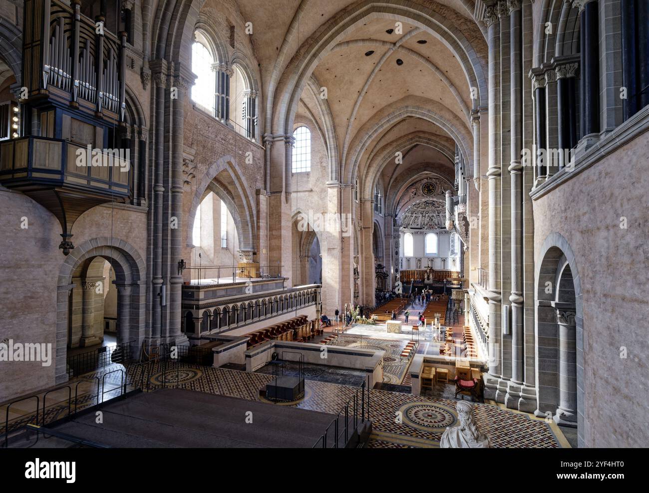 Interior view of Trier Cathedral. UNESCO World Heritage Roman monuments ...