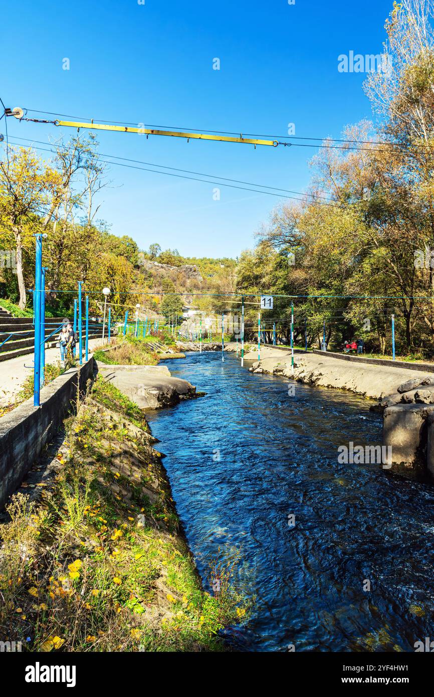 Kayak slalom course on the Treska River where the World Championship ...
