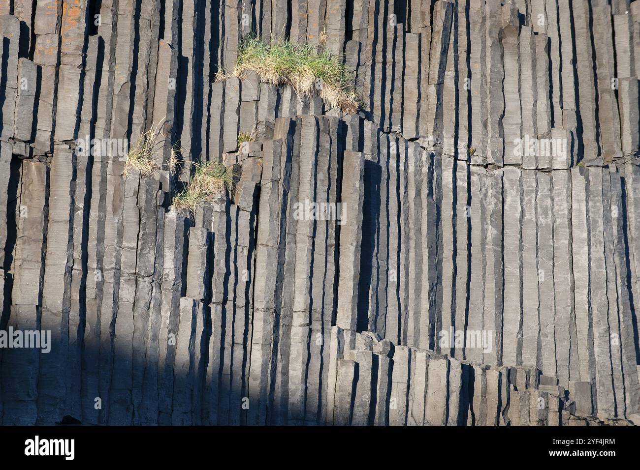 Basalt columns, columnar basalt, Hofsos or Hofsos, SkagafjoerÃ°ur, NorÃ°urland, Iceland, Europe ...