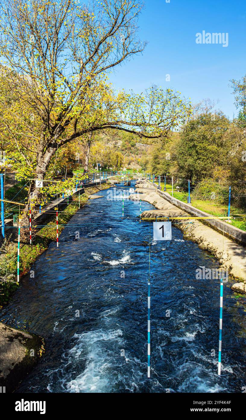 Kayak slalom course on the Treska River where the World Championship ...