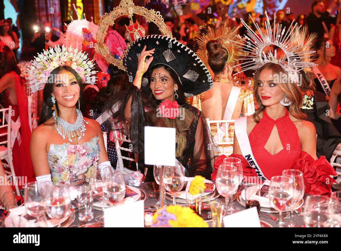 Miss Universe Catrinas Gala Catwalk L-R Miss El Salvador Florence ...