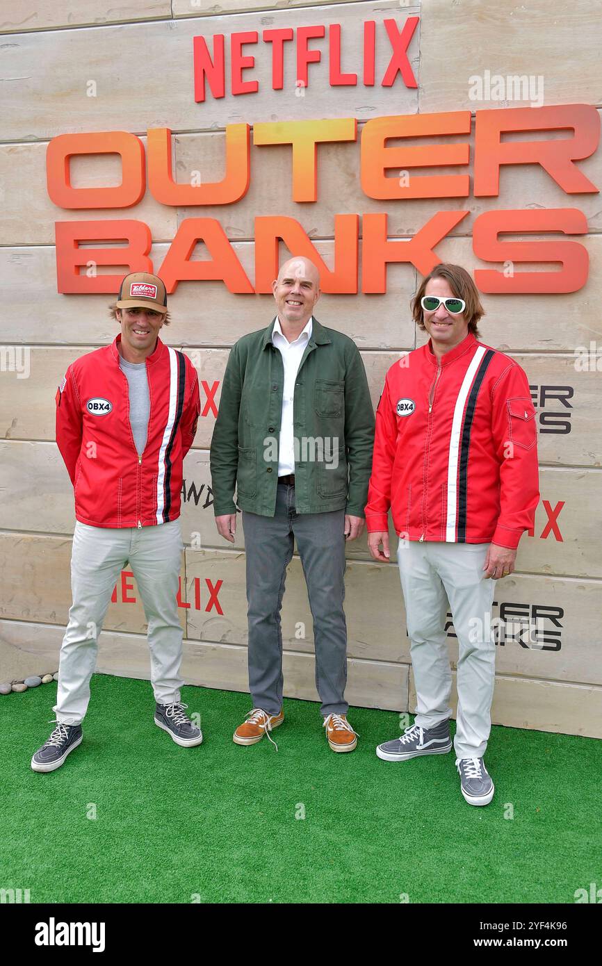 Jonas Pate, Shannon Burke und Josh Pate beim Netflix Event Poguelandia ...