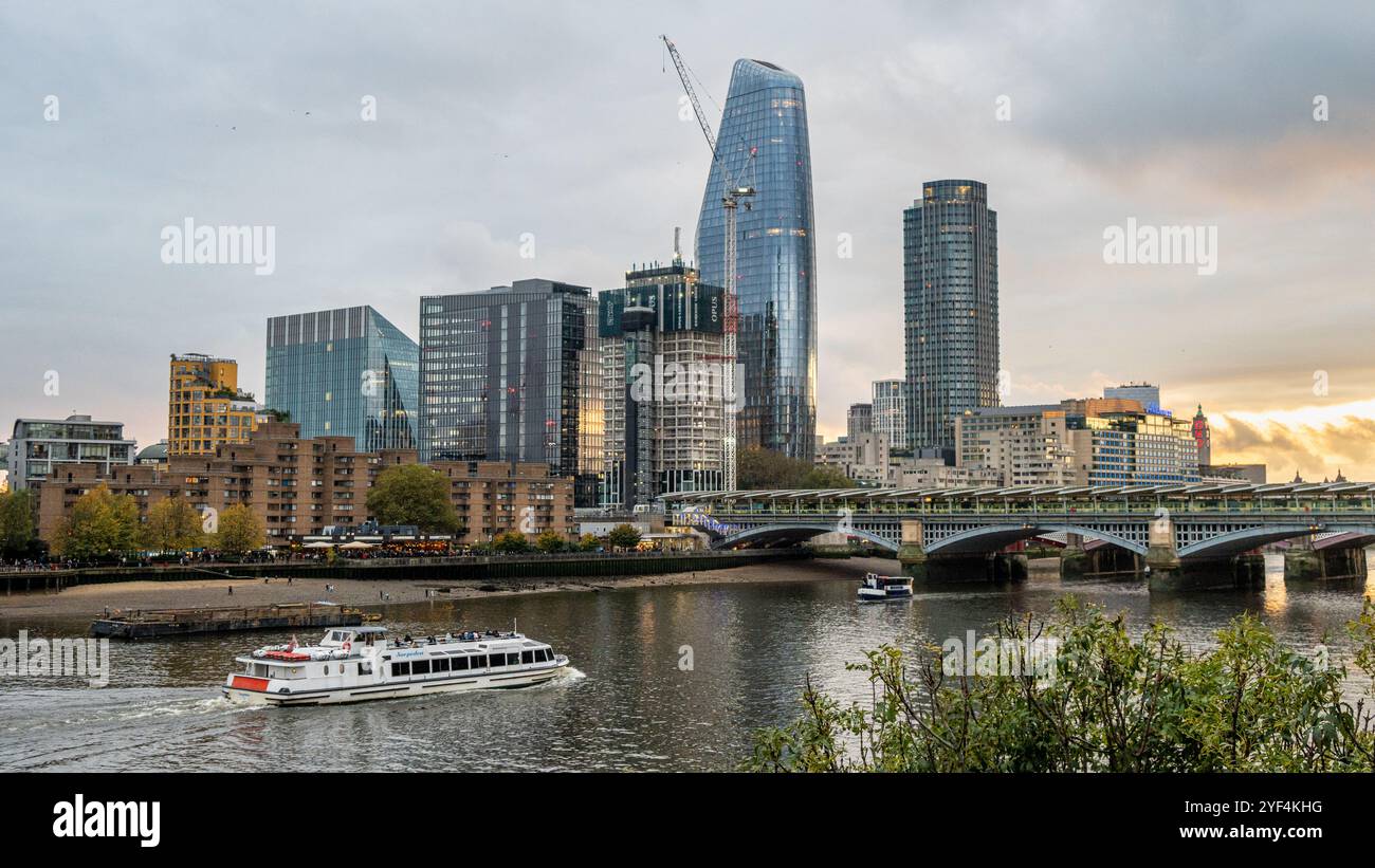 Westerly View of Bankside and River Thames from Millennium Bridge ...
