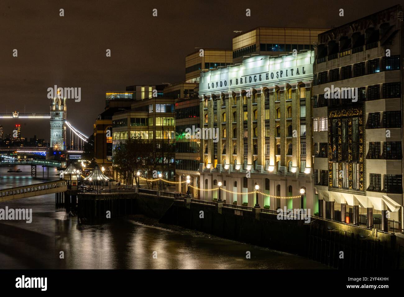 Central London and Night from London Bridge with Reflections on the ...