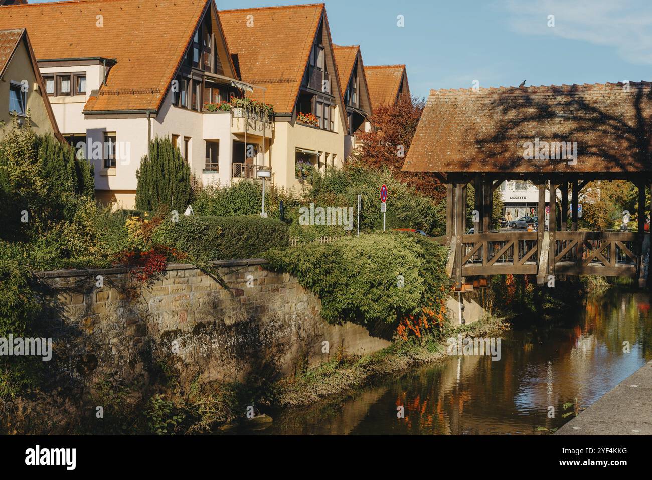 Old national German town house. Old Town is full of colorful and well ...