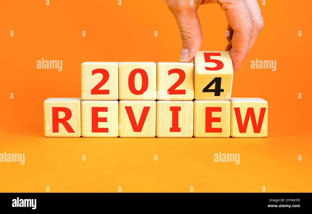 Planning 2025 review new year symbol. Concept words 2024 Review to 2025 ...