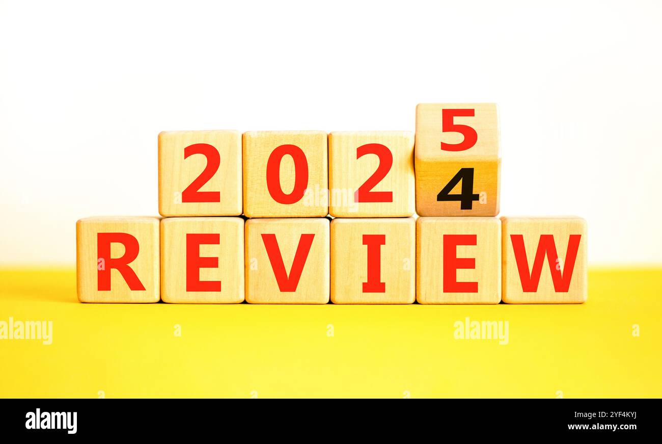Planning 2025 review new year symbol. Concept words 2024 Review to 2025 ...