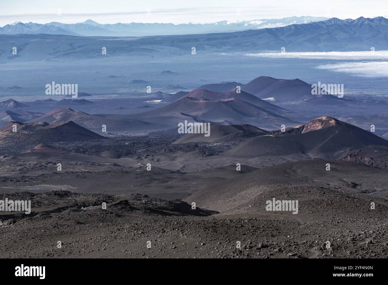 Beautiful volcano landscape of Kamchatka Peninsula: series of cinder ...