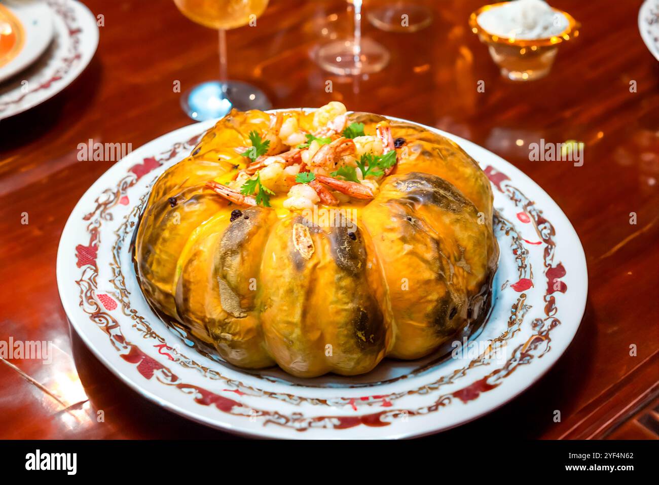 Traditional Brazilian recipe of shrimp in pumpkin, known as "shrimp in ...