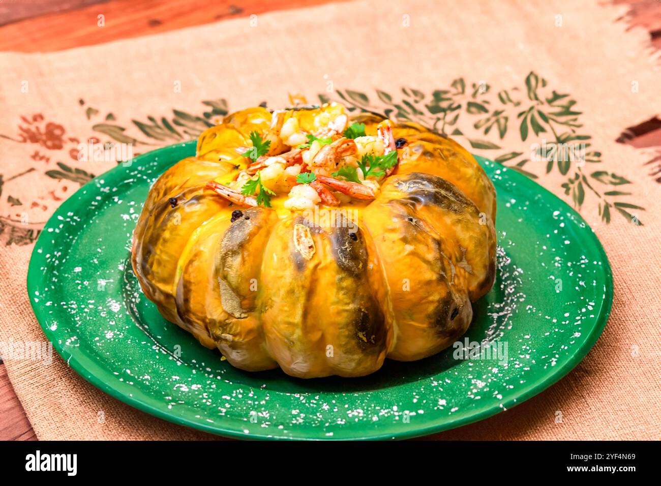 Traditional Brazilian recipe of shrimp in pumpkin, known as "shrimp in ...