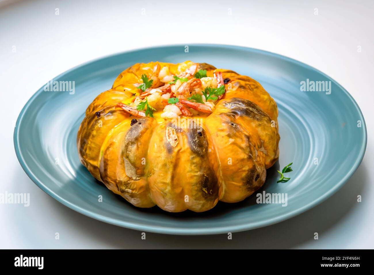 Traditional Brazilian recipe of shrimp in pumpkin, known as "shrimp in ...