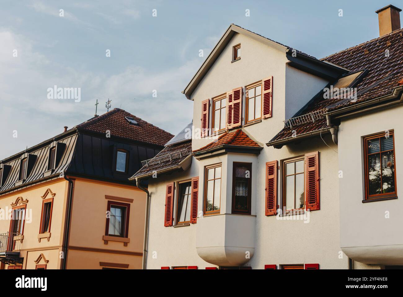 The Old Fachwerk houses in Germany. Scenic view of ancient medieval ...