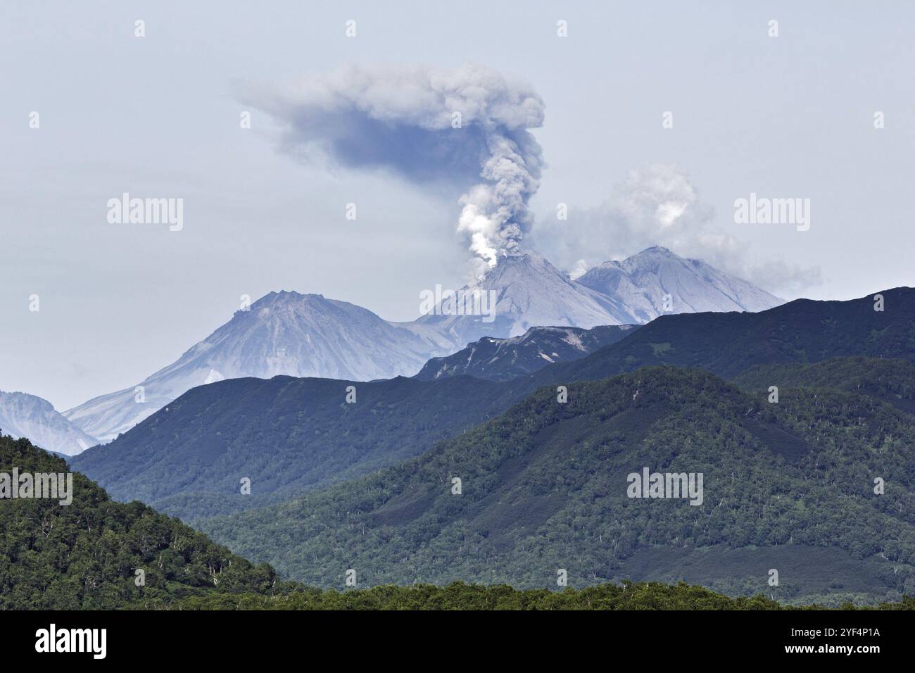Scenery summer mountain landscape of Kamchatka Peninsula: view of ...