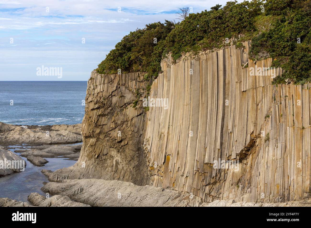 Rocks of Stolbchaty. landscape with columnar basalt lavas rocks forming ...