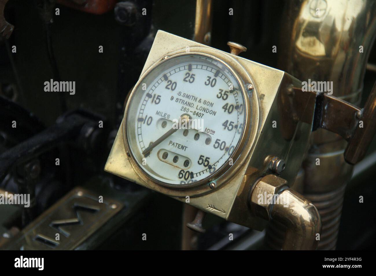 1903 Maxim speedometer details seen during the Veteran Car showcase at ...