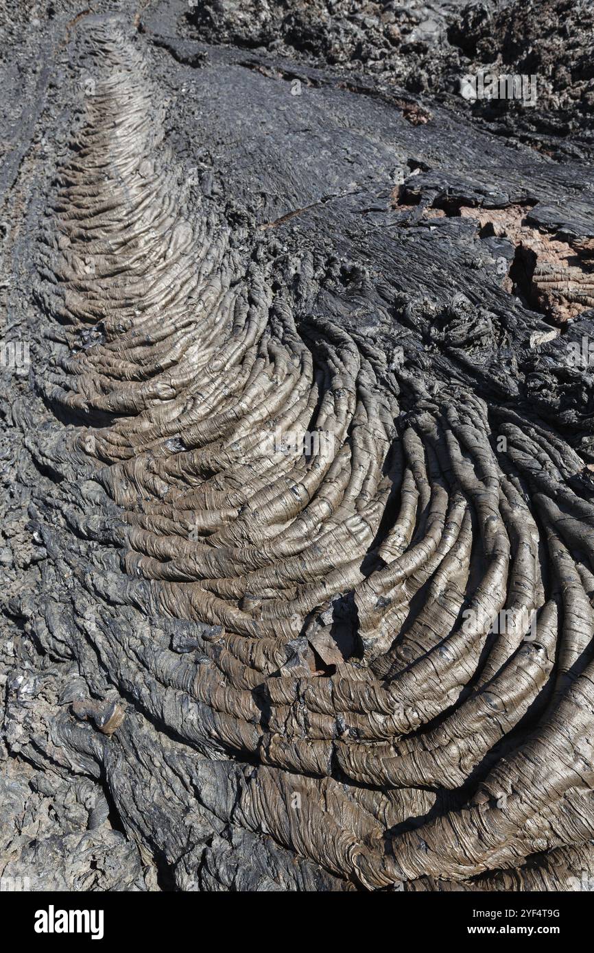 Beautiful volcanic landscape of Kamchatka Peninsula: view of lava field ...