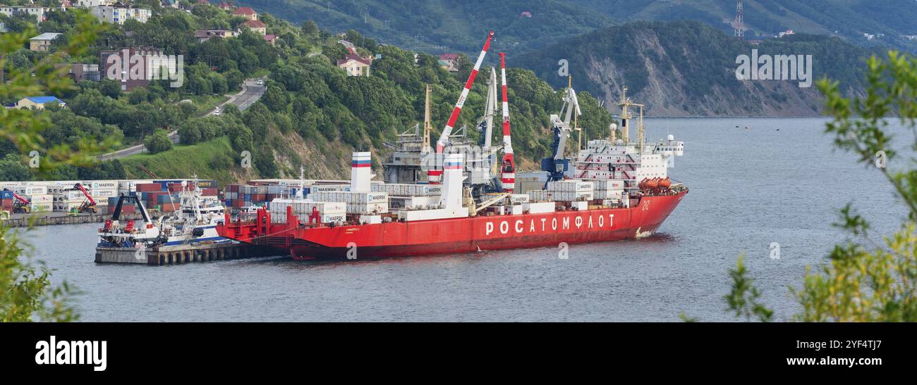 Container cargo ship nuclear powered icebreaker Sevmorput Russian ...