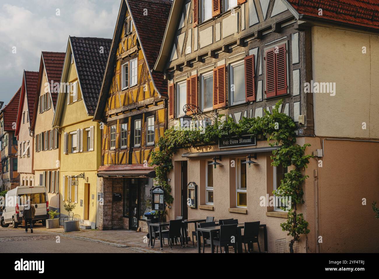 The Old Fachwerk houses in Germany. Scenic view of ancient medieval ...