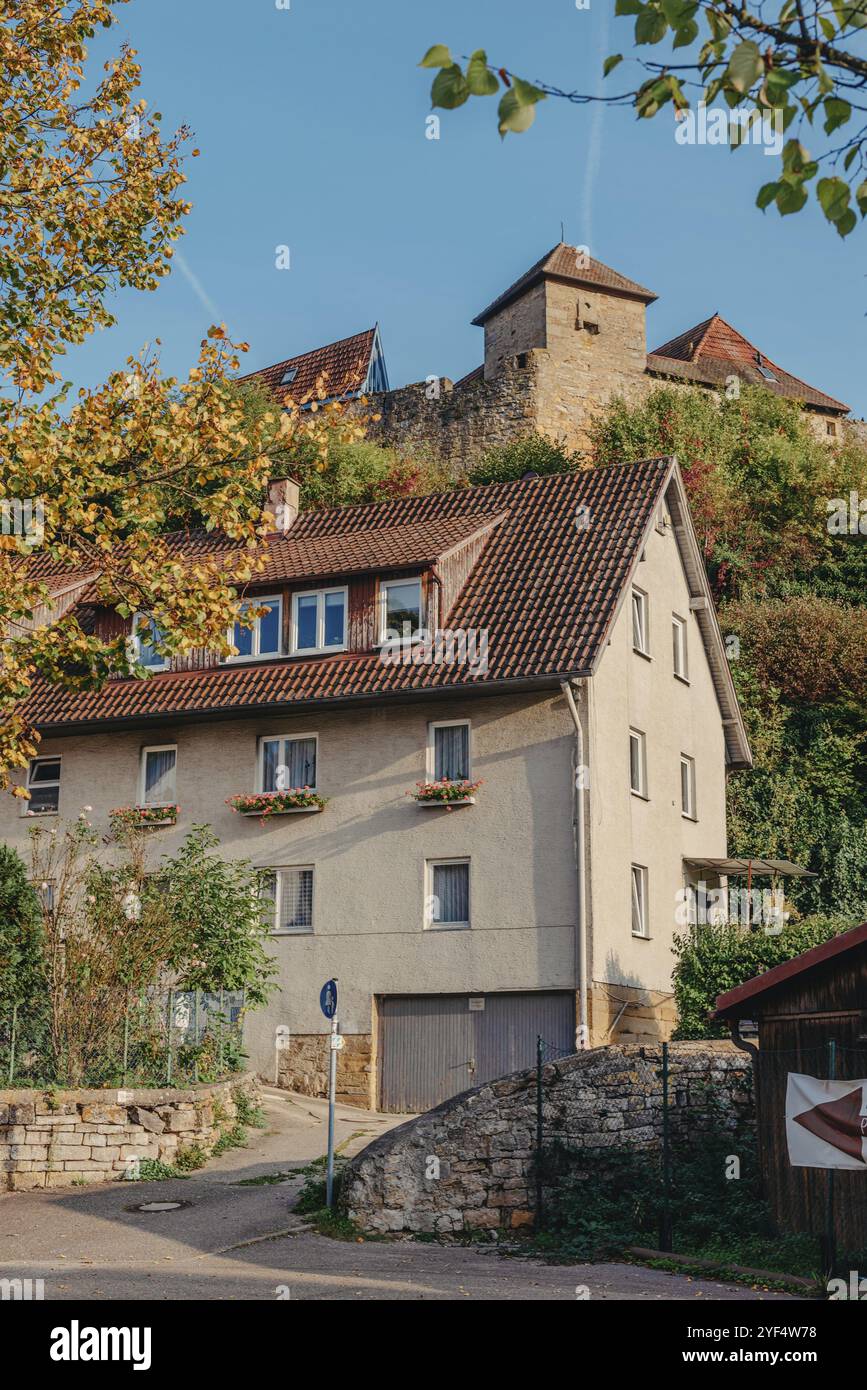 The Old Fachwerk houses in Germany. Scenic view of ancient medieval ...