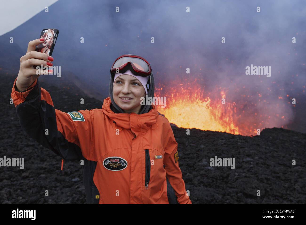 TOLBACHIK VOLCANO, KAMCHATKA PENINSULA, RUSSIAN FAR EAST, JULY 27, 2013 ...