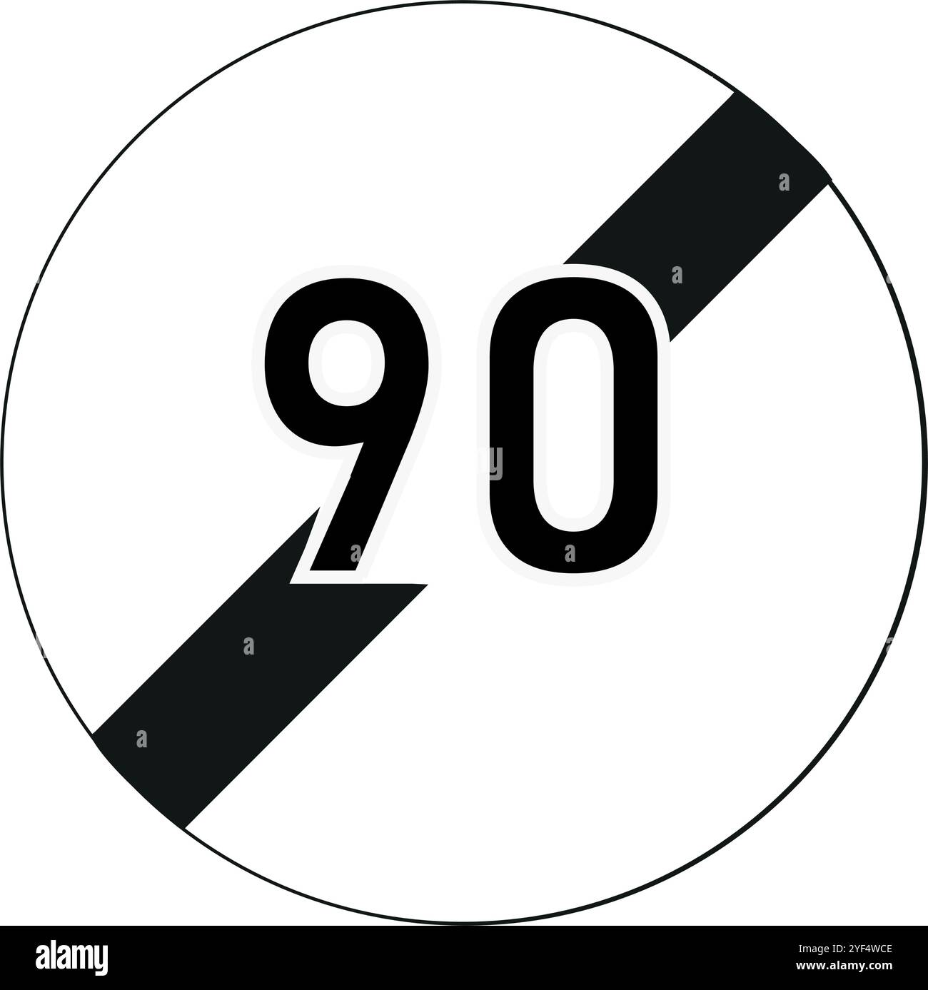 French road sign End of speed limit Stock Vector Image & Art - Alamy