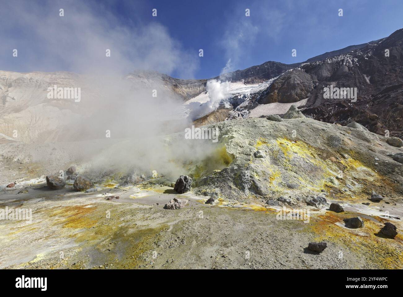 Fumaroles in crater active mutnovsky hi-res stock photography and ...