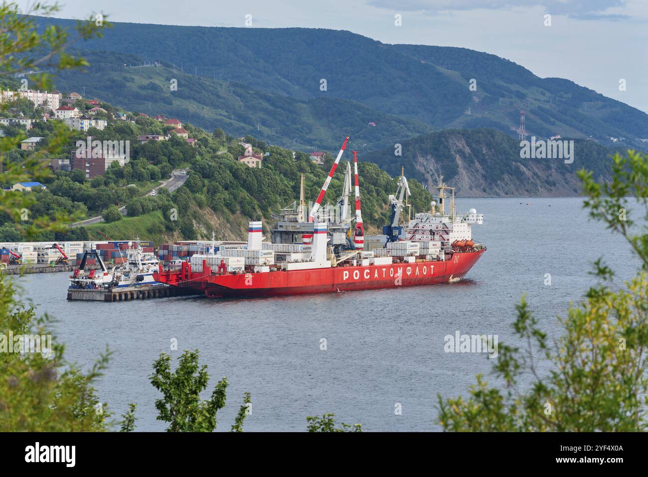 Cargo container ship nuclear-powered icebreaker Sevmorput Russian ...