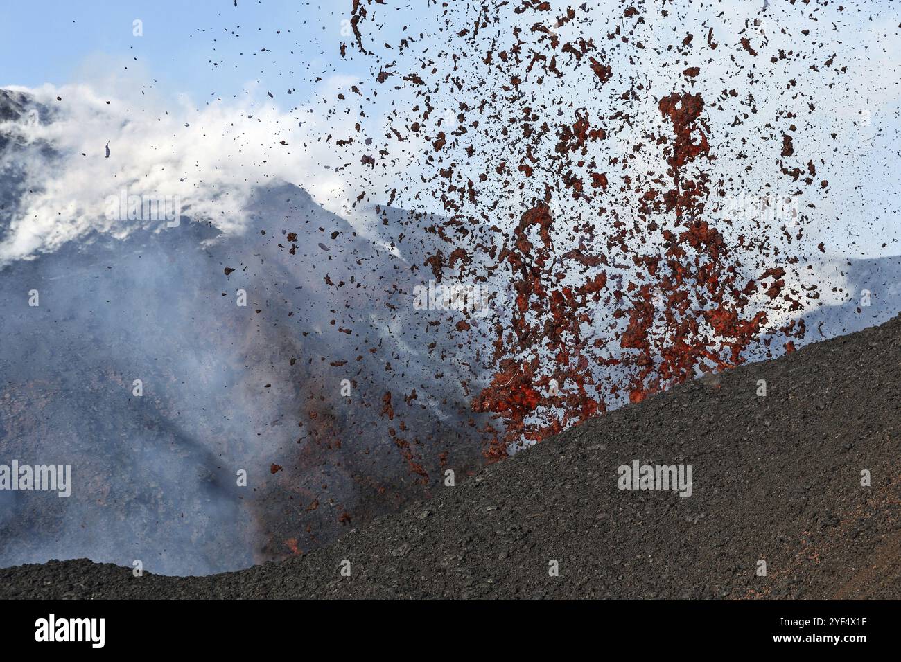 Beautiful volcano landscape of Kamchatka Peninsula: eruption Tolbachik ...